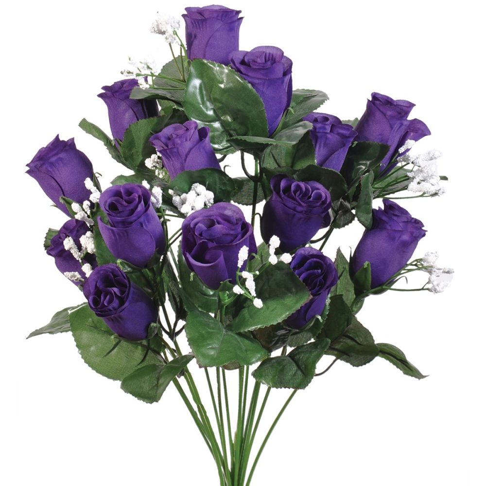 Wholesale | Colorfast "Lillian" Rosebud Bush w/Gypsophila x14, 18 ...