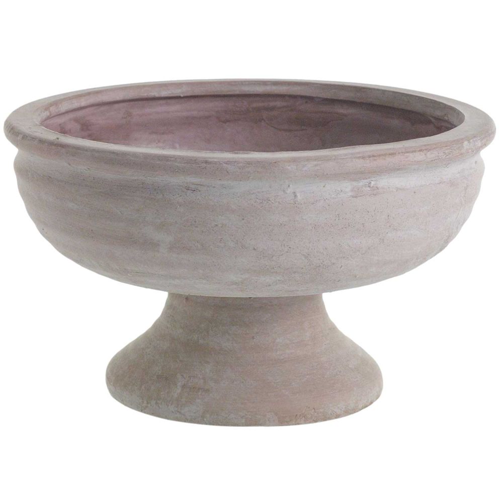 "Winnie" Ceramic Compote 10.25x5.75" - Beige/Pink